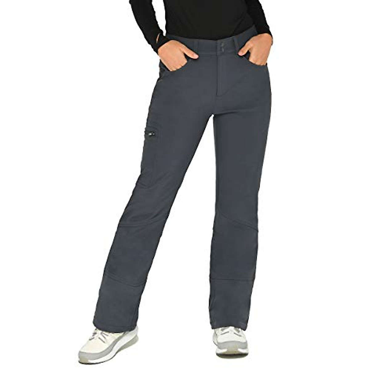 Arctix Women's Sarah Fleece-Lined Softshell Pants, Steel, Small Short