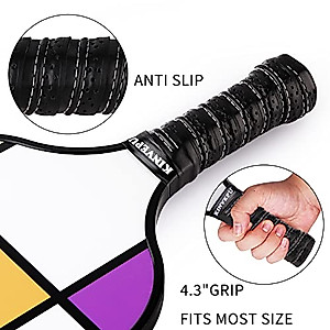 Pickleball Paddles - Pickleball Set of 4 Paddles,Pickle Ball raquette Set 4 Graphite Pickleball Rackets Set Includes Paddle Set of 4, 4 Balls,1 Bag & 4 Pickleball Grip