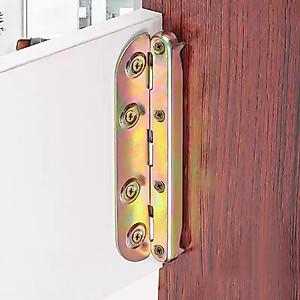 ZHUOMINGJIA 5 Inch 4 Set Bed Rail Brackets with 32Pcs Screws ,Rugged and Easy to Install Galvanized Steel Bed Rail Brackets Fasteners,Bed Frame Hardware for Wood Bed Frame Headboards Footboards (4)