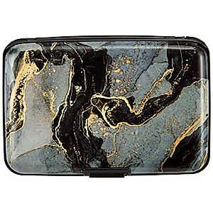 Kaabao Credit Card Holder Wallet for Women Men RFID Blocking Small Metal Business Aluminum Protector Sleeves Slim Mini Cards Case (Alcohol Ink Art)