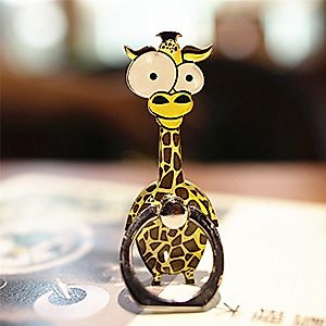 UnderReef Cell Phone Finger Ring Holder Cute Animal Smartphone Stand 360 Swivel for iPhone, Ipad, Samsung HTC Nokia Smartphones Tablet (Giraffe)