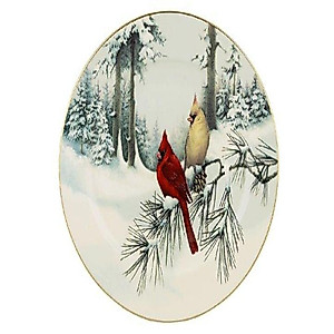 Lenox Winter Greetings Scenic 16-Inch Gold-Banded Fine China Oval Serving Platter
