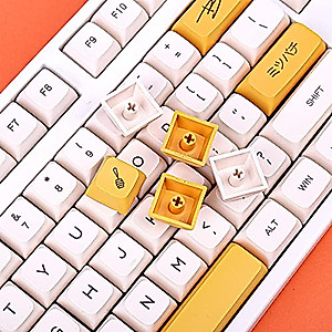 Sumgsn 140 Keys PBT Keycaps Dye-Sub XDA Profile Milk and Honey Theme for Mechanical Gaming Keyboard Cherry Gateron MX Switches (English)