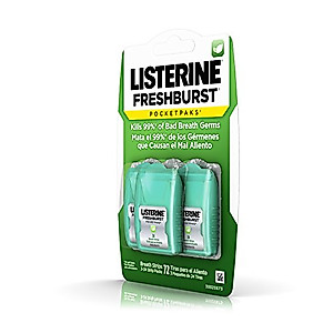 Listerine PocketPaks Breath Strips, Fresh Burst, 72 Count (Pack of 2)