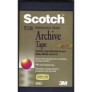 Scotch T-120 Professional Grade Archive VHS Hi-Fi Video Tape