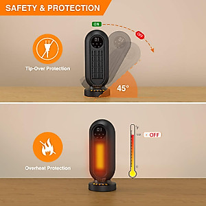 Infray Space Heater, 1500W Oscillating Electric Tower Heater with 3 Modes, Portable Fast Heating Ceramic Fan Heater with 12H Timer, Remote Control & LED Display for Home Indoor Use