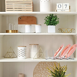 2 Pack Dish Plate Drying Rack, Retractable Dish Drying Rack, Multi-Functional Plates Cup Bowl Pot Pan Lid Storage Holder Organizer for Kitchen Counter Cabinet Drawer