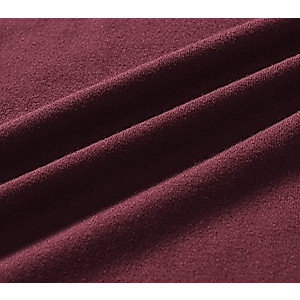 Esenchel Women's Short Sleeve Tunic Shirt Loose Fit Leggings Top L Wine Red