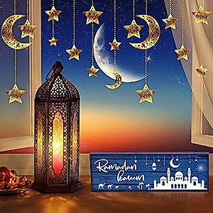 3 Pieces Happy Eid Mubarak Party Decoration Ramadan Table Centerpieces Eid Mubarak Table Decorations Ramadan Kareem Wooden Ornaments for Eid Ramadan Gifts Home Office Home Bedroom Party Decorations