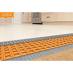 Schluter Ditra Uncoupling and Waterproofing Membrane for Ceramic and Stone Tile Application - Quick Installation, Made of Polyethylene, 1/8-Inch Thickness, 54 Square Feet - DITRA5M