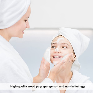 50 Pcs Compressed Facial Sponges Facial Makeup Sponge Natural Cosmetic Spa Sponges for Women Cleansing, Exfoliating Mask, Makeup Removal, Dead Skin, and Dirt, Travel Essentials(White)