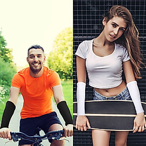 Eurzom 4 Pairs Skin Protection Sleeve for Arm Breathable Forearm Protector Arm Sleeve for Gardener Working Sport (9 Inch Long)