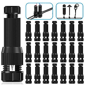 22Pack Landscape Lighting Cable Connector - iCreating Low Voltage Replacement Cable Connector 12-20 Gauge Wire Connectors for Path Lights