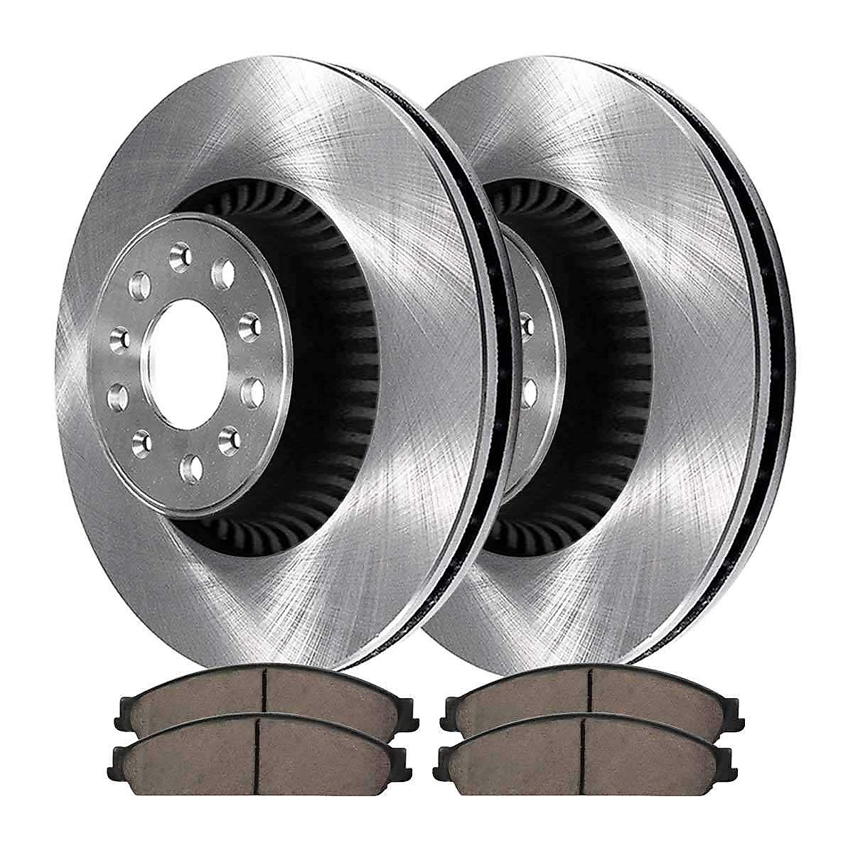 AutoShack Front Brake Kit Rotors and Ceramic Pads Pair of 2 Driver and Passenger Side Replacement for Mercury Sable Montego Ford Five Hundred Freestyle 2008-2009 Taurus X FWD RSCD64159-64159-1070-2-4