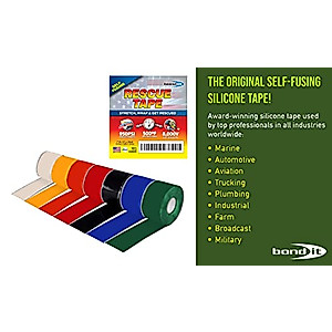 Rescue Tape, Self-Fusing Silicone Tape, Emergency Plumbing Pipe & Radiator Hose Repair, Electrical Insulation, Military Std, 1" x12', Blue