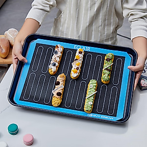 2PCs GUY DREAM Perforated Silicone Baking Mat 11-4/5" x 15-3/4" - Eclair Mat for Baking - Steaming Mesh For Half Size Cooking Sheet - Non-Stick Reusable Oven Liner