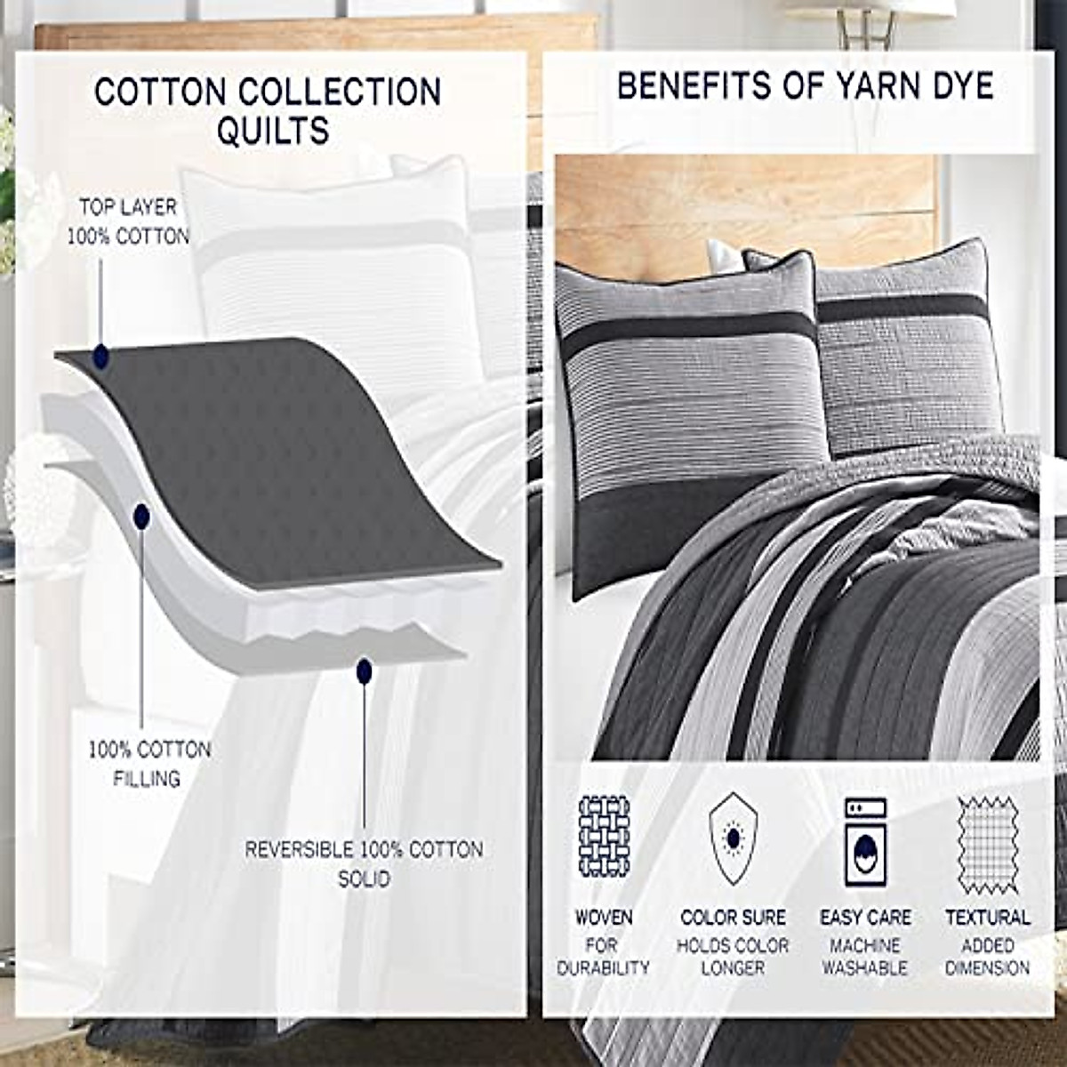 Nautica | Tideway Collection | Sham - 100% Cotton, Envelope Closure, Pre-Washed for Extra Comfort, Standard Sham, Slate Blue