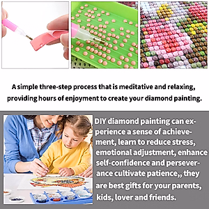 Diymood DIY 5D Diamond Painting Tree Life, Diamond Painting Kits for Adults, Round Full Drill Paint with Diamond Arts Canvas Crafts Cross Stitch Crystal Embroidery for Home Wall Decor Gift 12x12inch