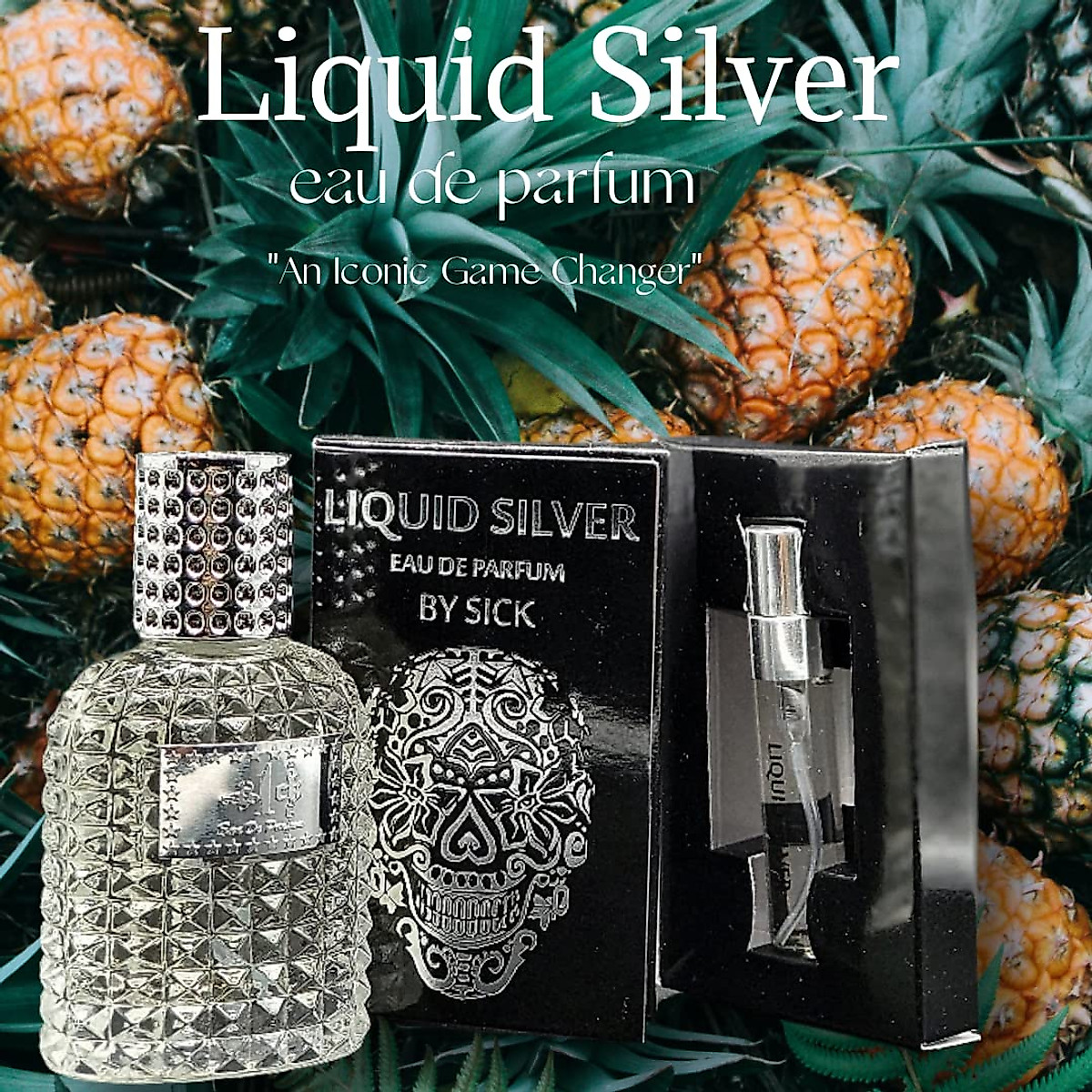 Cover Scent For Men Patented Unmatched Male Inspired Cologne Fragrance "Liquid Silver" Pure Raw Attraction Perfume Spray by"S1CK"