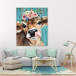 Cow Diamond Art Painting Kits for Adults - Round Full Drill Diamond Dots Paintings for Beginners, 5D Paint with Diamonds Pictures Gem Art Painting Kits DIY Adult Crafts Diamond Art Project Kits