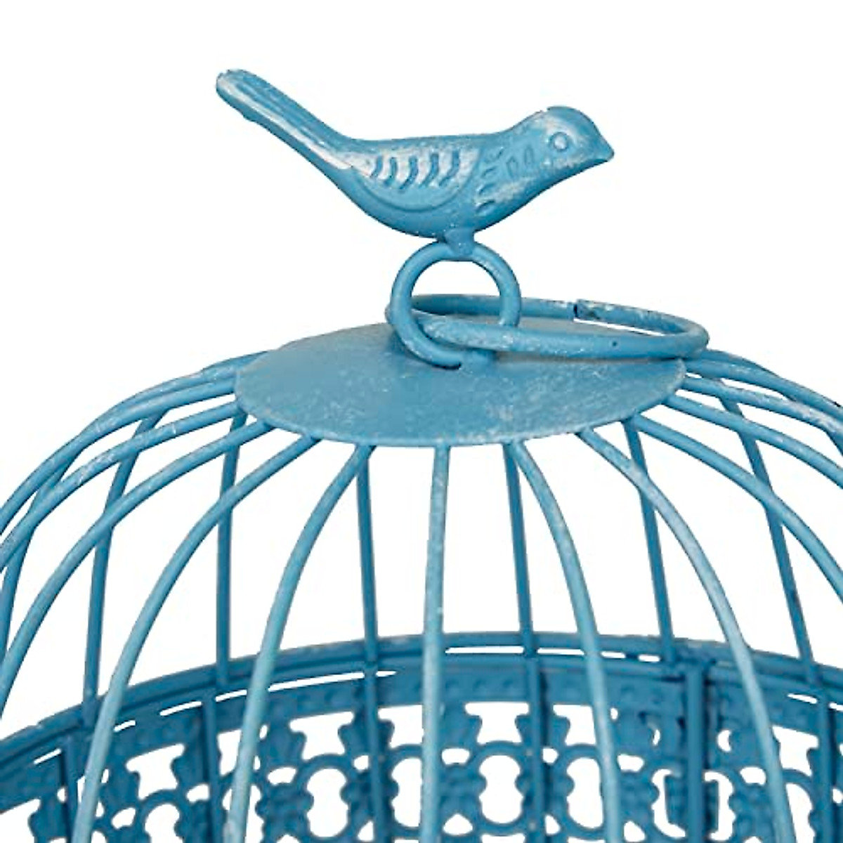 Deco 79 Metal Birdcage with Latch Lock Closure and Hanging Hook, Set of 2 16", 12"H, Blue