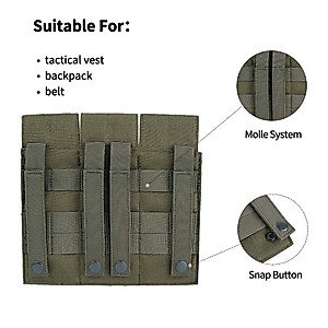 EXCELLENT ELITE SPANKER Tactical Molle Single/Double/Triple Mag Pouch for M4 M14 M16 AR15 AR10 G36 Magazine Holds 2 Mags(Ranger Green)