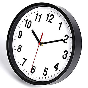 Foraineam 2-Pack Silent Non Ticking Wall Clock - 10 inch Quartz Battery Operated Clock - Easy to Read with Modern and Elegant Design