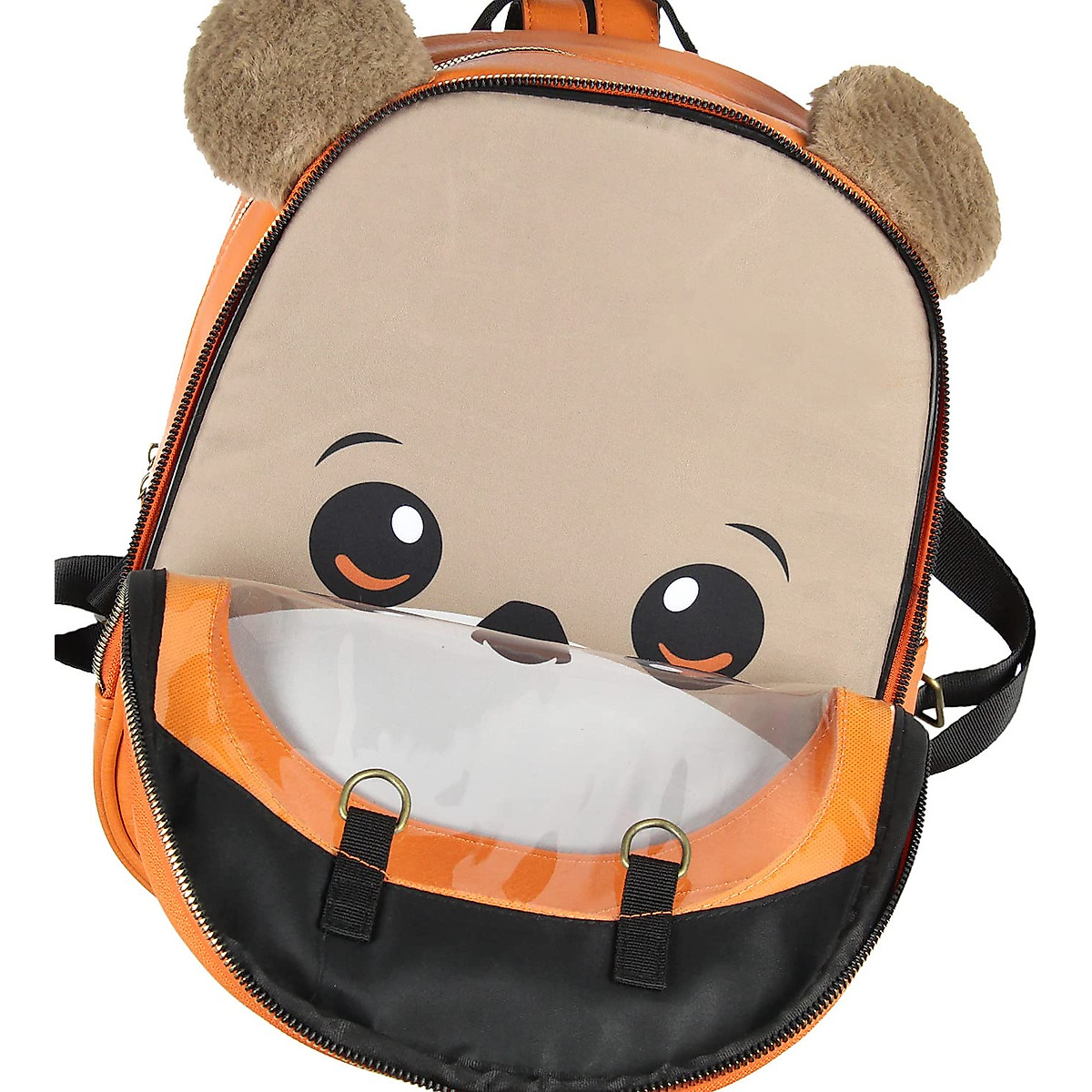 Bioworld Star Wars Backpack Ewok 3D Ears Faux Leather Mini Backpack Pin Display Miniature Backpack