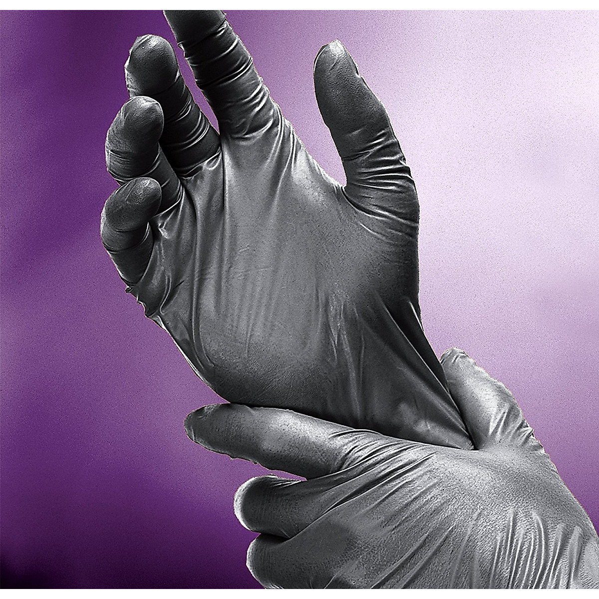 Adenna SHD935 Shadow 6 mil Nitrile Powder Free Exam Gloves (Black, Medium) Box of 100