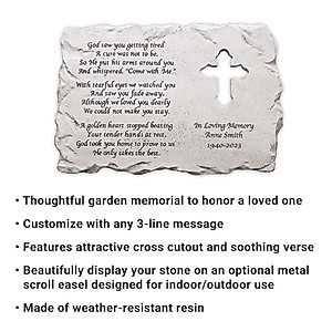 Let's Make Memories Personalized Cross Memorial Stone - Sympathy - Condolences - Garden Marker