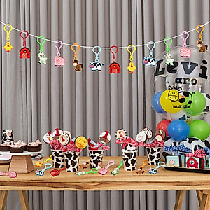 Jadive 24 Pcs Farm Barnyard Party Supplies Keychains Kids Birthday Favors Cute Animal Ornament Toy Pendant for Christmas Boy Girl Gift Souvenirs Reward Treat Goodie Bag Fillers