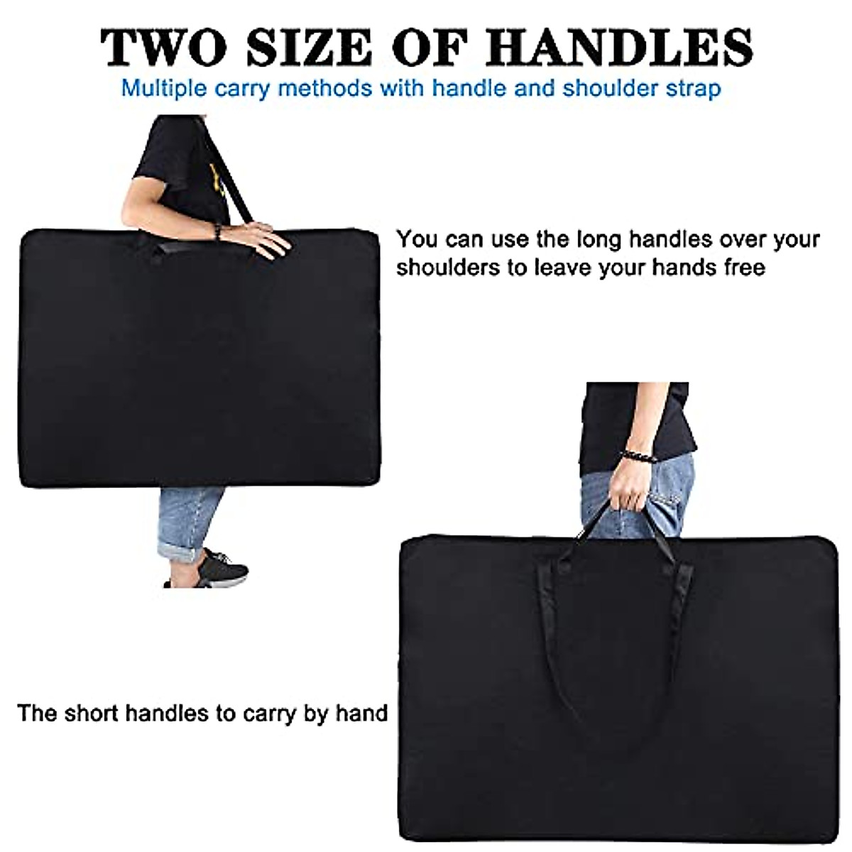 2 Pack Light Weight Art Portfolio Bag with Nylon Shoulder, 24"X 36" Large Size Poster Board Storage Bag, Waterproof Drawing Painting Sketch Bag Case for Artist and Student Art Work Portfolio
