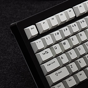 Akko PBT Keycaps Cool Gray Gradient Theme 132-Key Cherry Profile Double-Shot Keyboard Keycap Set with MX Style Stem for Mechanical Keyboards