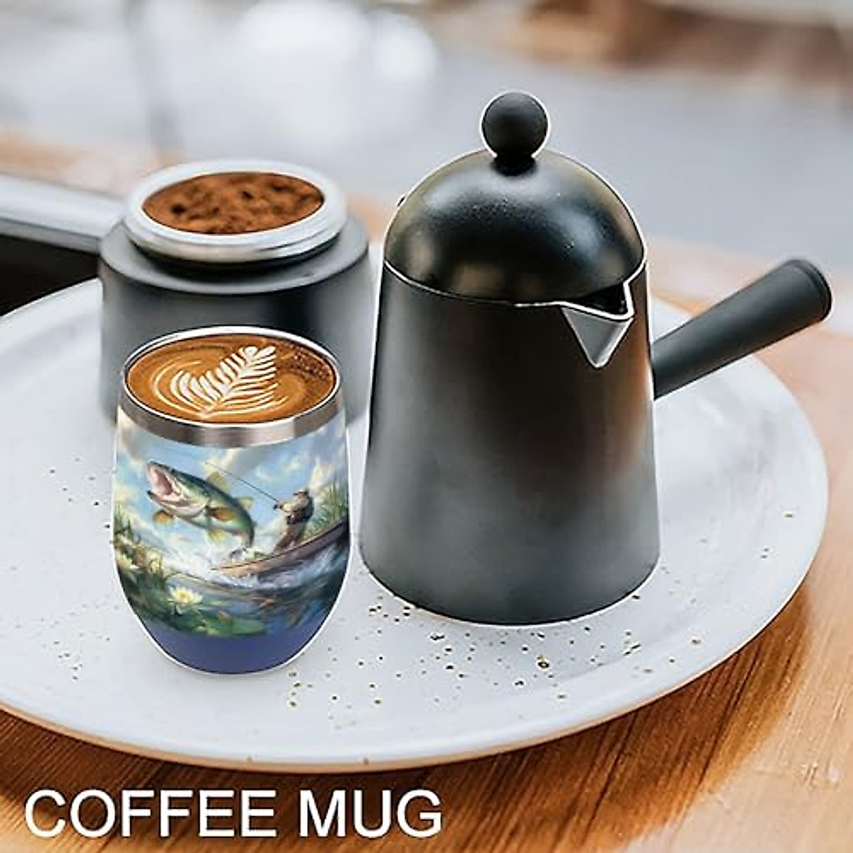 Fishing Large Mouth Bass Fish Insulated Tumbler with Lid Stainless Steel Coffee Mug Cute Wine Tea Water Cup Blue-style