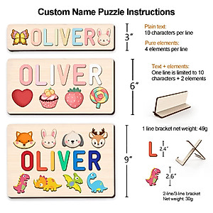 WNNNS Name Puzzles for Kids Personalized Custom Baby Easter Basket Stuffers 1st Birthday Baby Gifts for Boys Girls Wooden Puzzle Toys for Toddler 1-3 Montessori Learning Toys with Gift Wrapping
