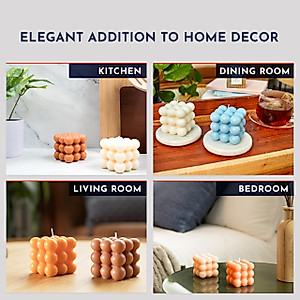 Loftern Scented Bubble Candle - Handmade, Natural Soy Wax Based, Uniquely Aesthetic Shaped Candles - Decorative Candles for Home Decor, Velas Aromaticas (Creme+Brown)