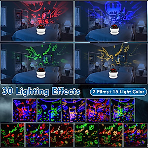 VANSHINIEER Batman Night Light Projector for Kids Dinosaur Toys for Boys, Superman Baby Night Light for Christmas Birthday Gift, 360 Degree Rotation, Party Festival Decor