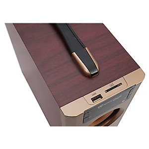 Rockville RHB70 Home Theater Compact Powered Speaker System w Bluetooth/USB/FM, Cherry Wood