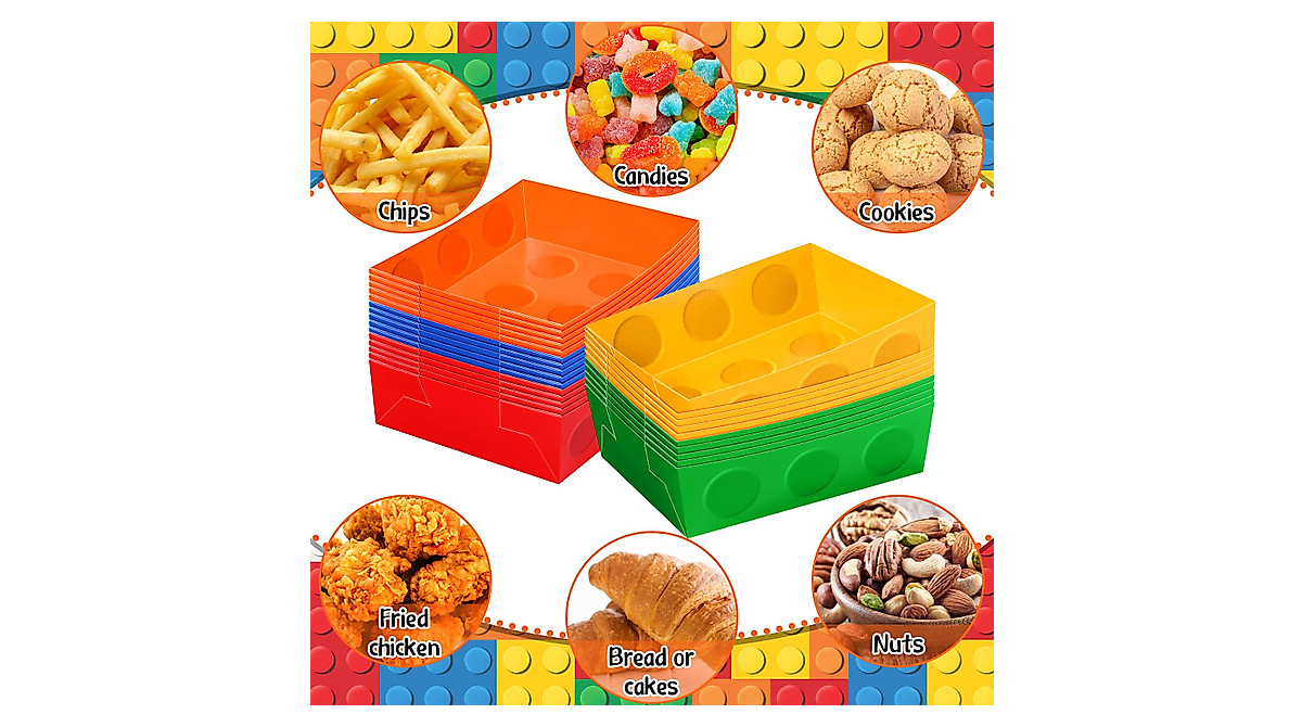 Build Fun with Bright Brick Party Trays - Perfect for Themed Events