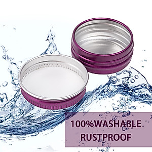 0.5 oz Screw Top Aluminum Tin Jar with Screw Lid and Blank Labels (Purple - Pack of 32)