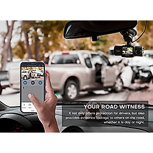 Dual 1080P Dash Cam, Built in WiFi GPS, Front and Inside Dashcams for Cars with Infrared Night Vision, Smart Dash Camera with Sony Sensor, Supercapacitor, Accident Record, Parking Mode Avaett D60