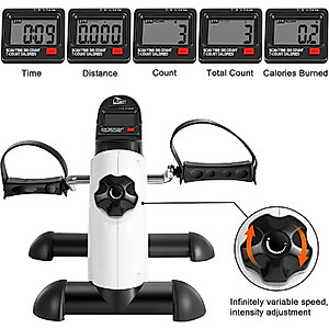 Mini Exercise Bike, Uten Under Desk Bike Pedal Exerciser, Peddler Exerciser, Portable Foot Cycle Arm & Leg Peddler Machine with LCD Screen Displays (White)