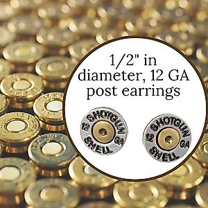 PammyJ Two-Tone Simulated Bullet Shotgun Shell Post Earrings