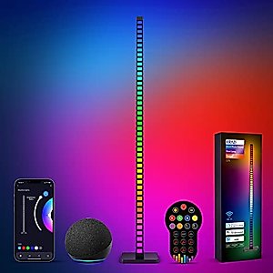 Smart Floor Lamp, RGBIC corner lamp, Compatible with Alexa, Google Assistant and APP Control, Music Sync DIY Scene 16 Million Ambiance Color Changing, Rhythm Light for Living Room Bedroom Gaming Room