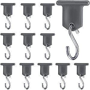 TAKAVU RV Awning Hooks for Light Camping, Party Light Clip Hanger Camper Awning Hook for Christmas Camping Tent Indoor Outdoor Decor, Easily Slide Into RV Awning Roller Bar Channel (12pcs)
