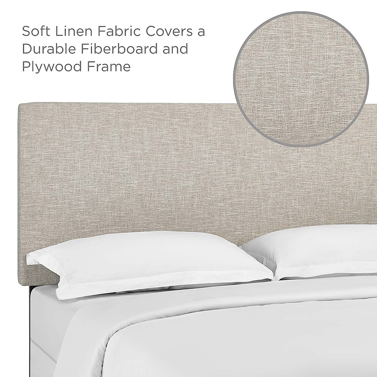 Modway Claire Linen Fabric Upholstered King and California King Headboard in Beige