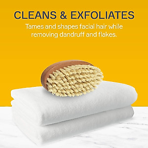 Seven Potions Vegan Beard Brush for Men — 100% Sisal Plant Fibre & Pear Wood — Firm Bristles to Gently Tame/Soften/Exfoliate – 100% Natural, Non-Synthetic