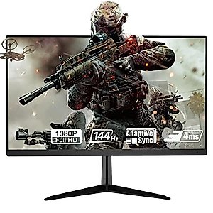 Fiodio 22” 144Hz 1920 x 1080p Full HD Flat Computer Monitor with HDMI Display Ports, Adjustable Tilt, Free-Tearing Eye Care Monitor for Home Office and Gaming (DP Cable Included), Black (C2B2G)