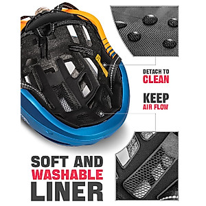 VICTGOAL Bike Helmet for Men Women with Led Light Detachable Magnetic Goggles Removable Sun Visor Mountain & Road Bicycle Helmets Adjustable Size Adult Cycling Helmets (L: 57-61 cm, Blue)