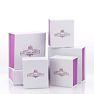 Art and Molly 14k White Gold Ball Drop Earrings with Leverback (8mm, white-gold)